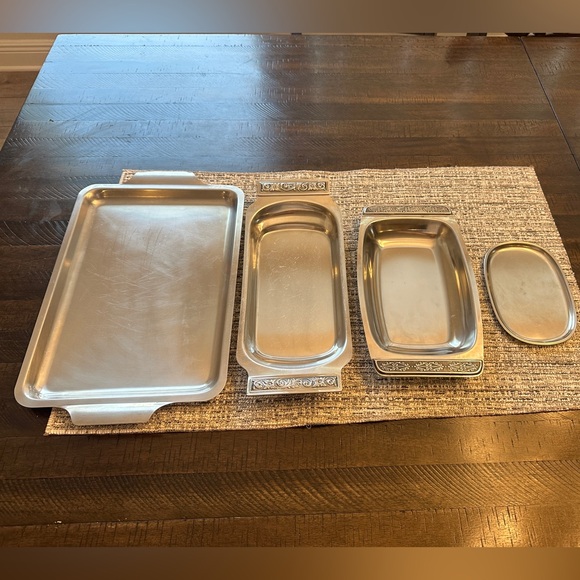 Multiples | Dining | Vintage Stainless Steel Tray Lot Luralite ...